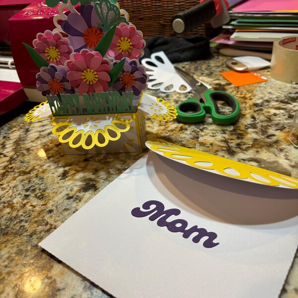 Sunshine Bouquet Card in A Box 3D SVG - Etsy