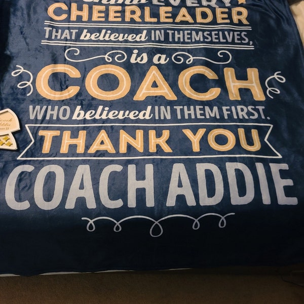 Cheer Coach Thank You Blanket Personalized Coach Appreciation Gift for ...