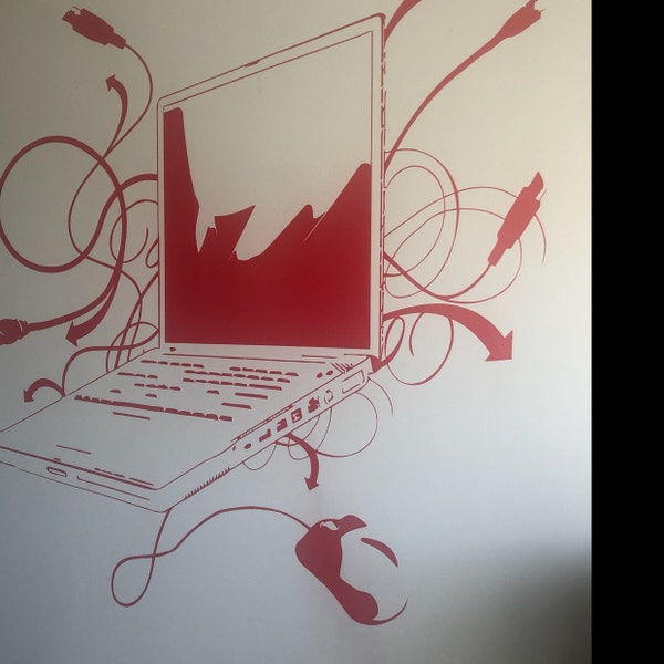 Computer Laptop PC Gamer Video Games Player Wall Window Vehicle Sticker ...
