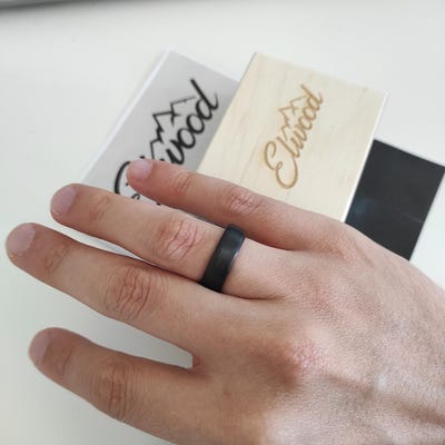 Walnut and Canadian Maple Ring Wedding Ring Red and Green Ring Wood ...