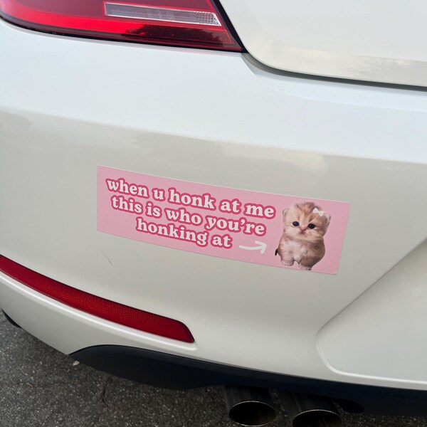 This is Who You're Honking at | Cat Meme Car Bumper Sticker OR Magnet ...