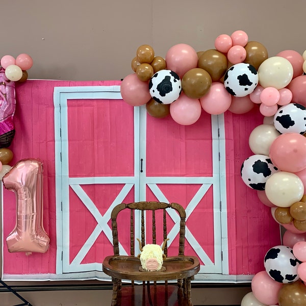 Cow Girl Giddy up Country Farm Themed Southern Pink DIY Balloon Garland ...