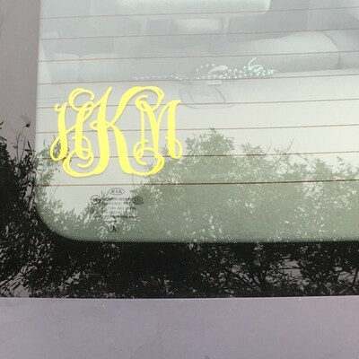Custom Vinyl Monogram Decal Fancy Circle Car Laptop Phone Window ...