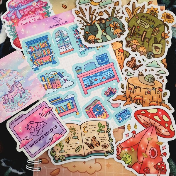 Mushroom Tent Vinyl Waterproof Sticker | Cute Kawaii Cottagecore Frog ...