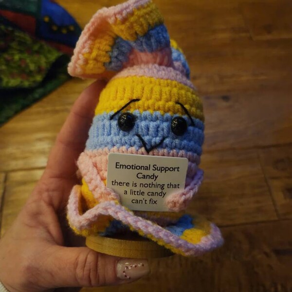 Adorable Crochet Chill Pill With Crochet Candy-emotional Support Gift ...