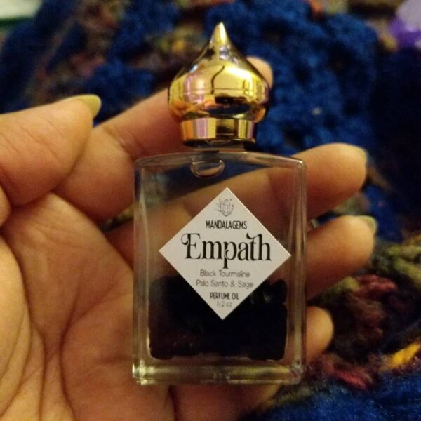 EMPATH PROTECTION Crystal Infused Natural Perfume Oil With Black ...