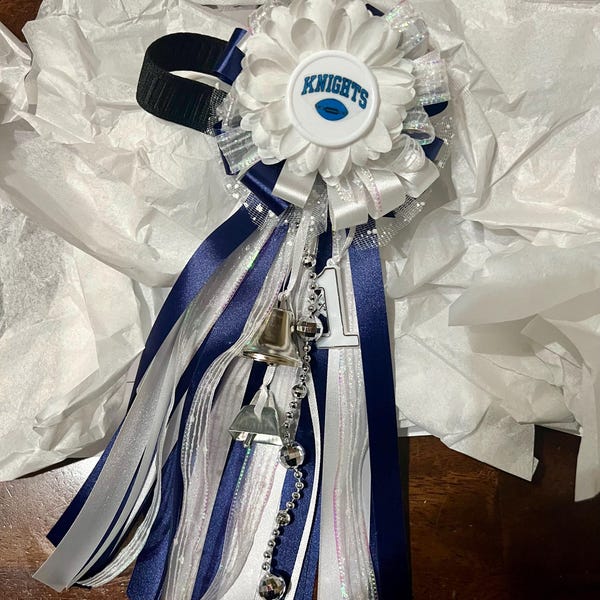 Small Blank 14 Inch Texas Mum Pin-on Corsage, Homecoming Mum, Event Mum ...