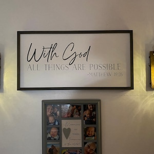 Scripture Wall Decor With God All Things Are Possible Sign Living Room ...