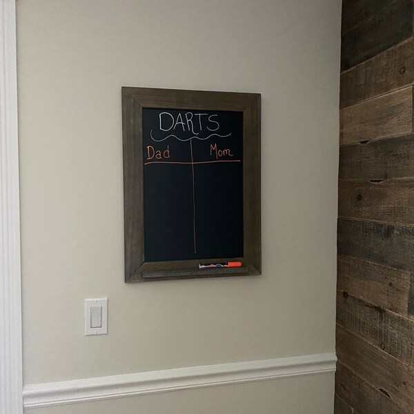 Modern Rustic Farmhouse Chalkboard With Optional Chalk Ledge - Ebony ...