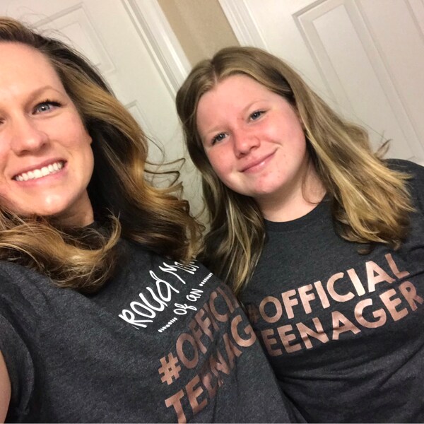 Proud Mom of Official Teenager Rose Gold Shirt, Official Teenager Shirt ...