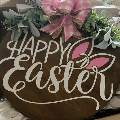 Happy Easter Door Hanger Easter Door Hanger Easter Wreath Front Door ...
