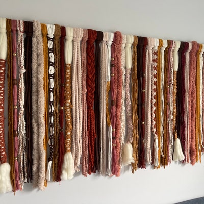 Southwestern Natural Fiber Macrame Wall Hanging, Trendy Art, Boho Home ...