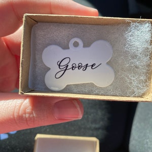 Black Calligraphy Personalized Dog Tag, Custom Dog Tag, Double Sided ...