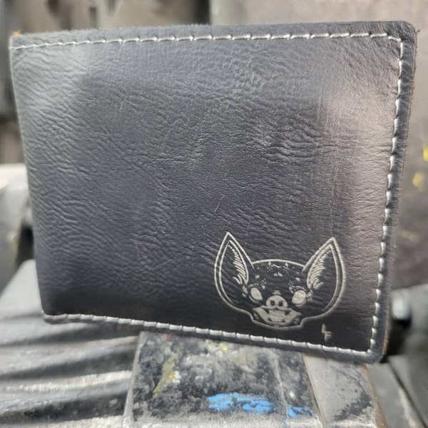 Mad Bat Vegan Leather Wallet - Etsy