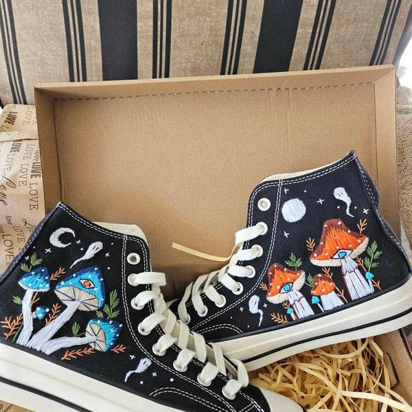 Custom Converse Embroidery, Pink Flower Embroidered Converse Custom ...