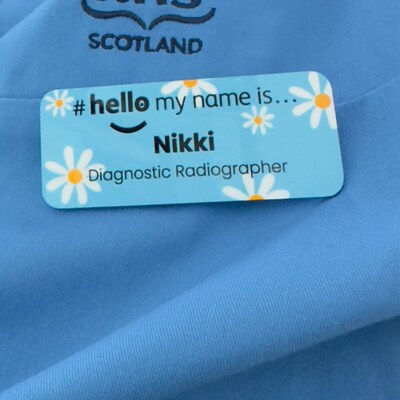 Hello My Name is Badge Rainbow Splash With ID Badge Reel Personalised ...