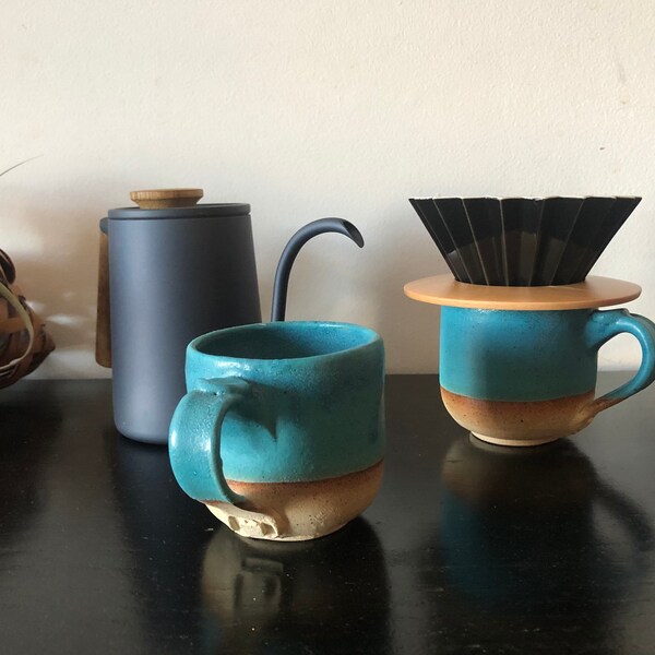 Handmade Ceramic Tea Set With Cups and Teapot, Pottery Tea Set, Blue ...