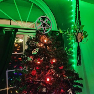 Pentagram Tree Topper Pentacle Reversible Gothic Holiday - Etsy