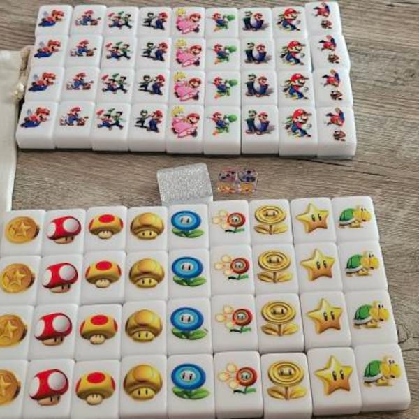 XL Seaside Escape Tile Game Diy Handmade Customized Mahjong Tiles Set ...