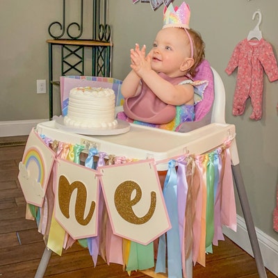 Pastel Rainbow High Chair Banner. Rainbow High Chair Banner. Rainbow ...