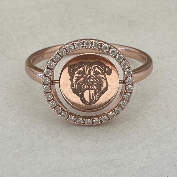 Custom Paw Print Ring, Pet Memorial Ring, Sterling Silver, Vintage ...