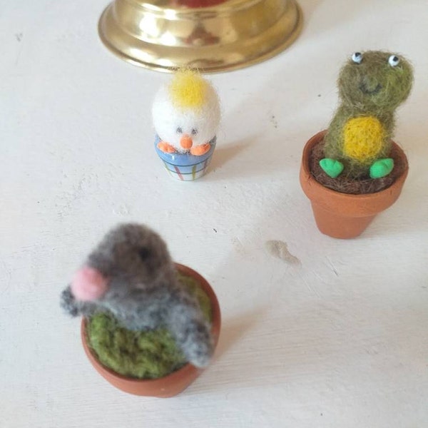 Mini Mole Collectible Gift, Needle Felted Handmade Decoration, Ornament ...