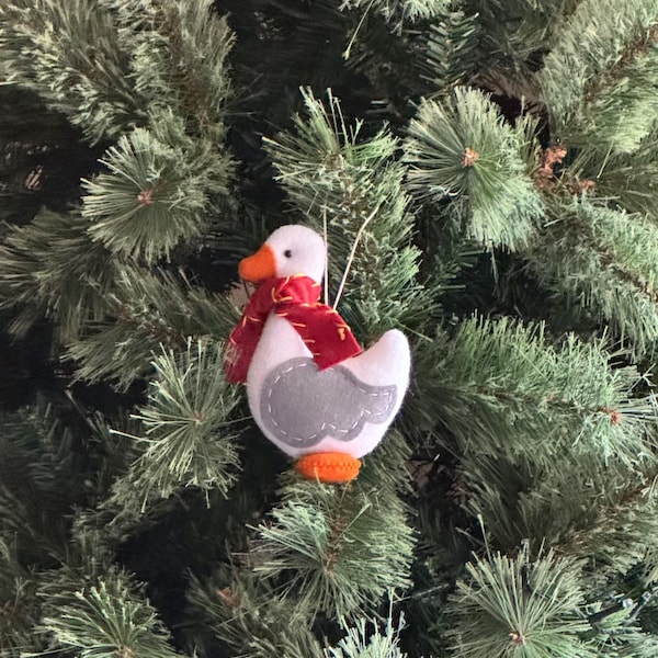 Felt Goose Christmas Ornament, Felt Goose for Christmas Tree, Felt ...