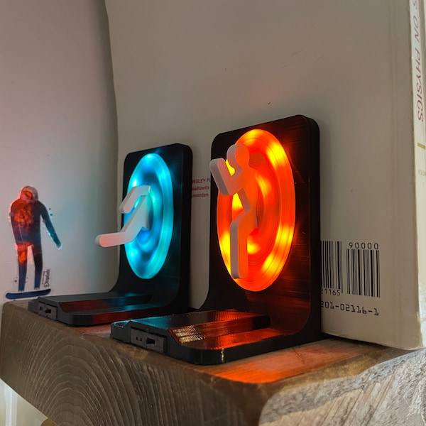 Pair of LED Light up Portal Bookends (portal 2) - Aesthetic and Stylish ...