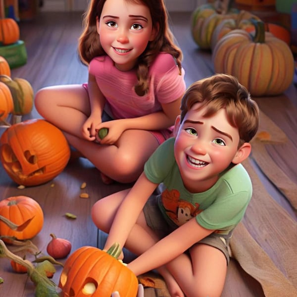 Custom Pixar-style Family Portrait: 3D Cartoon Drawing of Parents ...