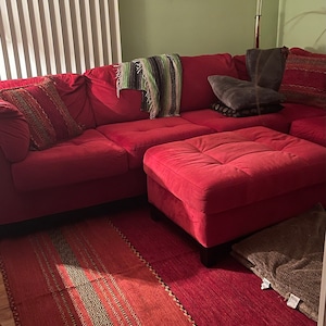 Red Kilim Rug Indian Artistic Handmade Moroccan Inspired Ethnic Living ...