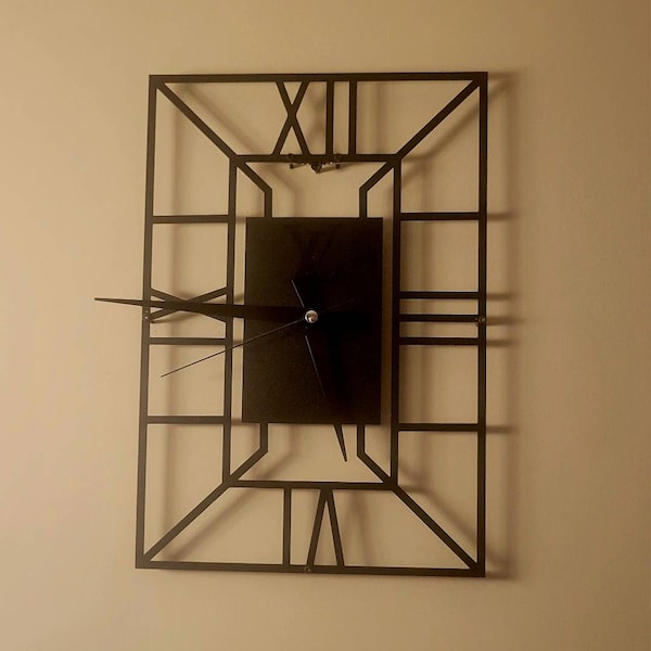 Rectangle Silent Metal Wall Clock, Modern Minimalist Unique Wall Clock ...