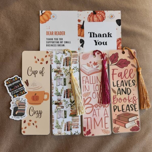 Fall Book Quotes Bookmark Set or Individual | Book Quote Bookmark ...