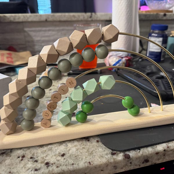 4 Ring-personalized Rainbow Abacus, Nursery Decor Bohemian, Abacus ...