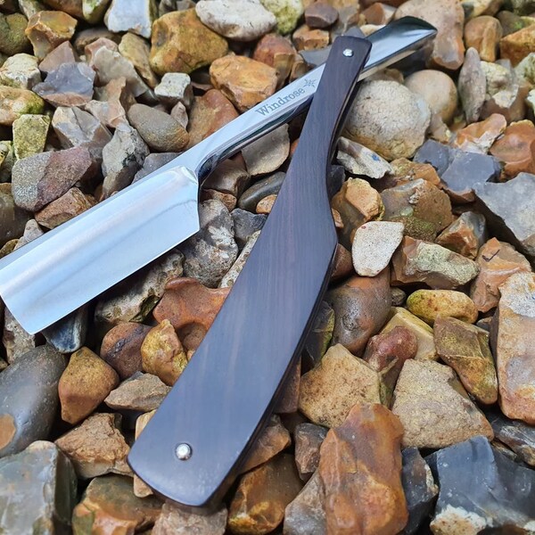 Straight Razor by Windrose 6/8th Viking VK1 Smile Ebony Handle Shave ...