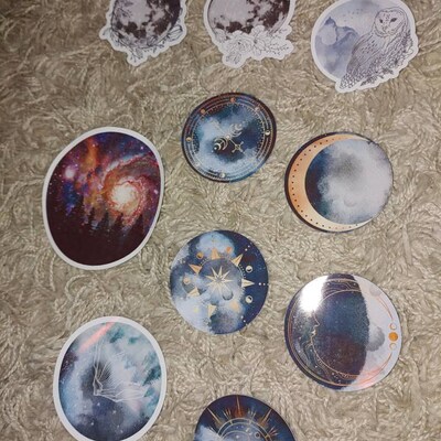 Space Stickers, Moon Stickers, Watercolor Stickers, Celestial Stickers ...