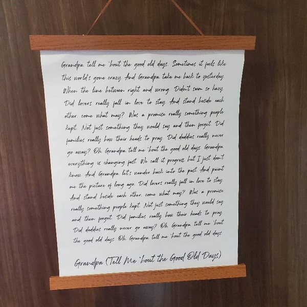 Custom Song Lyrics Print, Your Song Lyrics Printed, Lyrics Art, Wall ...