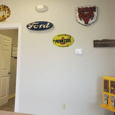 Rusty Patina Shell Gas Station Garage Sign Large Wall Petroleum Art ...