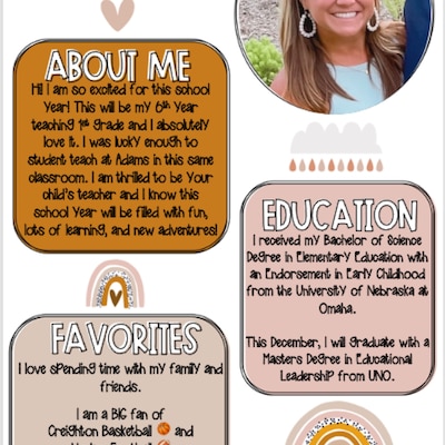 BOHO RAINBOW Meet the Teacher Editable Neutral Classroom Decor - Etsy