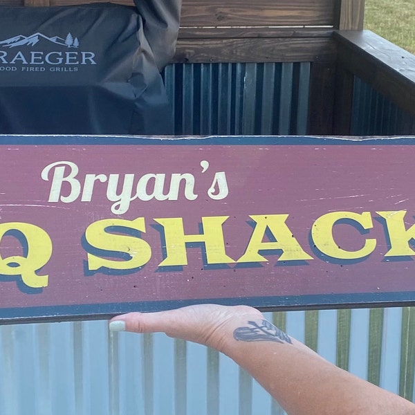 BBQ Shack Sign, Best Ribs in Town Sign, Custom BBQ Gift for Grill ...