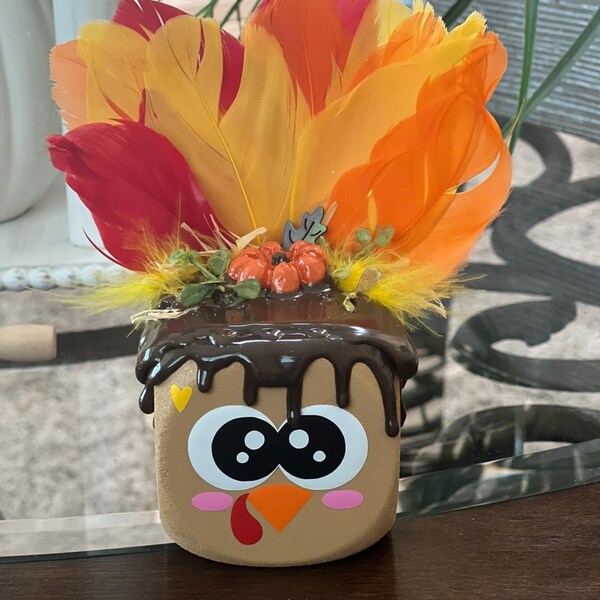 Set of 2 Marshmallow Sweeties PUMPKIN Marshmallow Cuties for Tiered ...