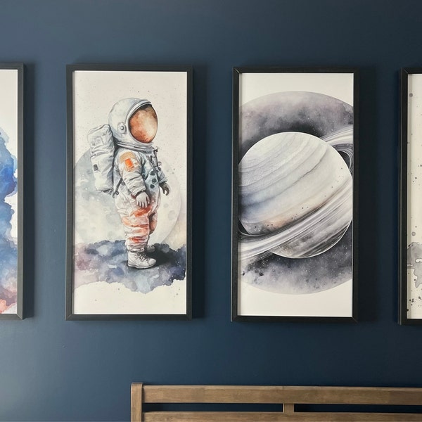 Nursery Decor Space Boy, Nursery Wall Art Space, Watercolor Space ...