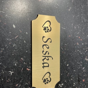 Custom Engraved 1x3 Brushed Gold Plate Adhesive Backing | Etsy