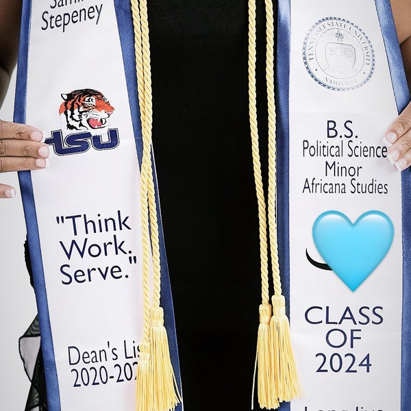 Dual Colored Panel Custom Graduation Stole HBCU Style - Etsy