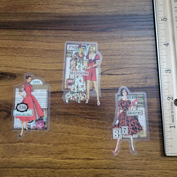 40 Pieces Vintage Lady Stickers, Retro Fashion Lady Stickers ...