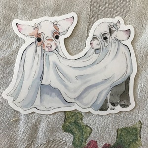 Spooky Ghost Goat Sticker - Etsy