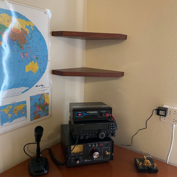 Pentagonal Corner Shelf: Rustic Floating Nightstand, Home Office Decor - Etsy