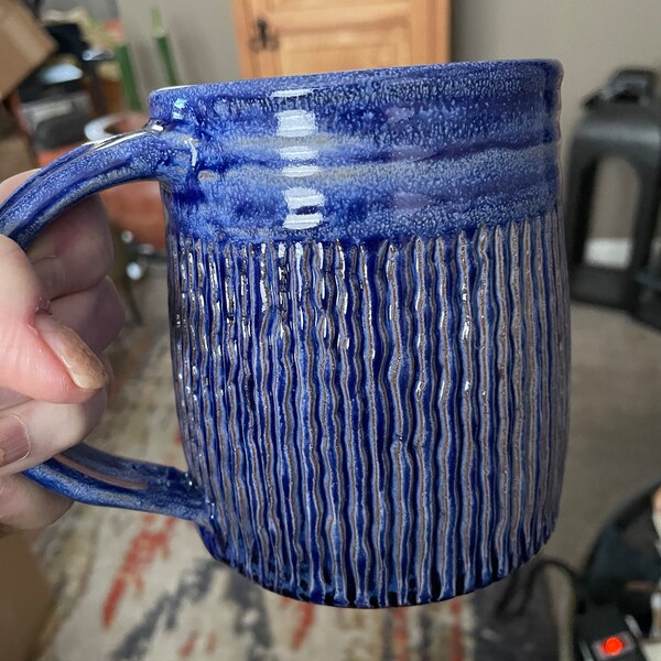 Ceramic Jewish Hand Washing Cup With 2 Handles, Blue Pottery Negel ...