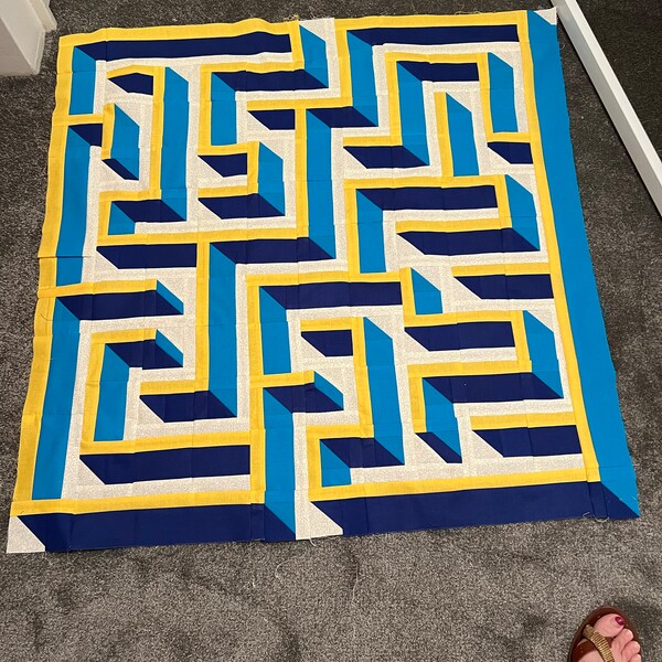 Queen 3D Maze / Labyrinth Quilt Pattern PDF - Hidden Paths - Etsy