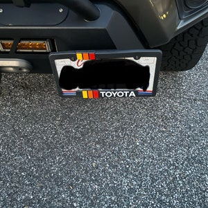 Vintage-toyota-retro-style-license-plate-frame-trd-offroad-tacoma-fj ...