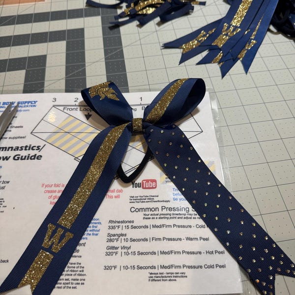 12 Cheer Bow 3 Inch Rhinestone Templates, Ss10 Rhinestones, V Tail, 3 ...